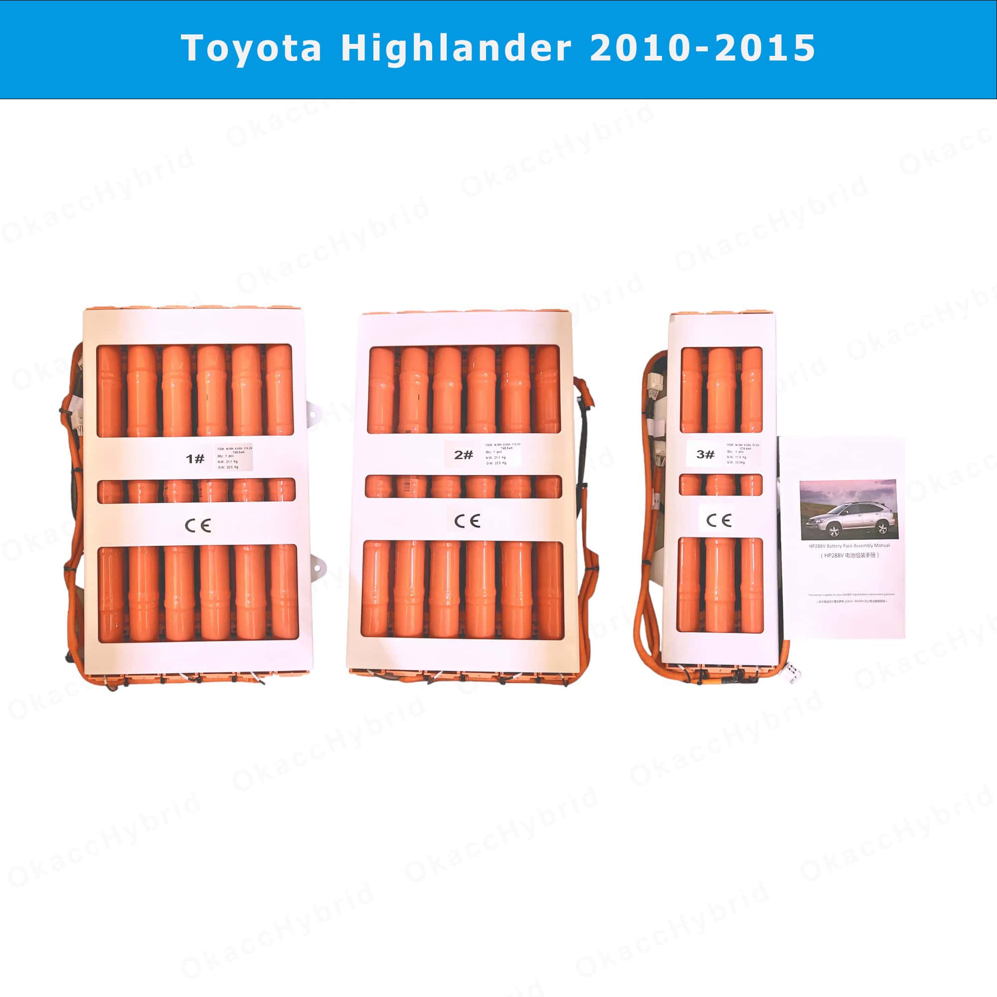 Bateria híbrida Toyota Highlander 2010-2015 - baterias híbridas Okacc